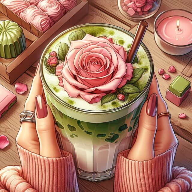Pink Perfection: Easy Iced Matcha Rose Latte Recipe